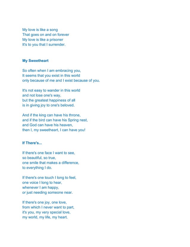 Love poem | DOCX | Dating | Family and Relationships