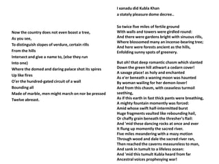 Love ruins cf kubla khan | PPTX