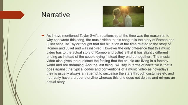 Love story analysis | PPTX | Music Video | Genres