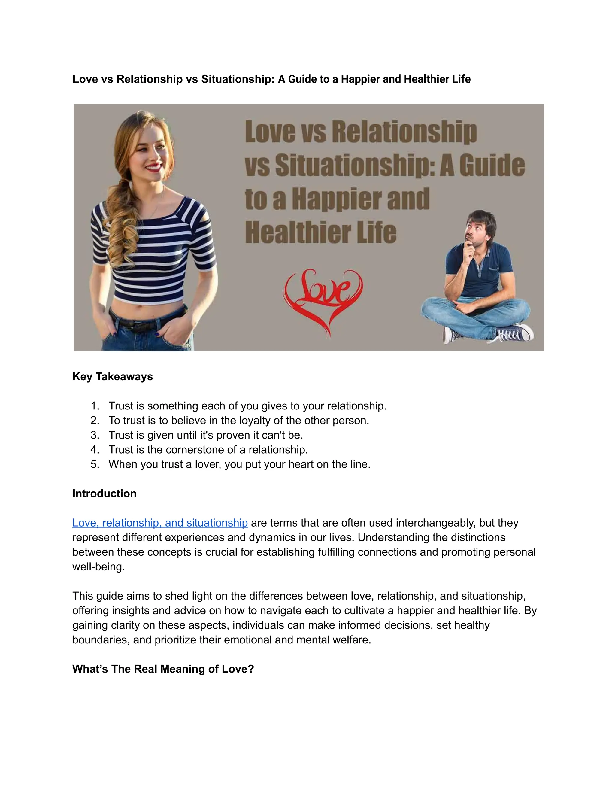 Love vs Relationship vs Situationship_ A Guide to a Happier and ...