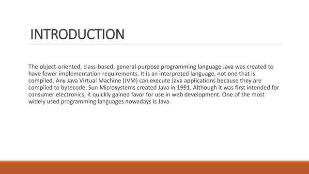 What is JAVA ? What is Java Programming used for ? | PPTX | Programming Languages | Computing
