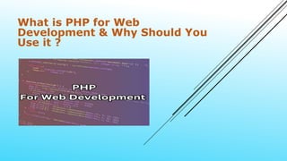 PHP for web development | PPTX