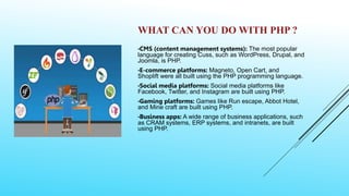 PHP for web development | PPT