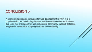 PHP for web development | PPT