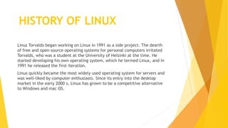 Linux operating system | PPTX | Computing | Technology & Computing