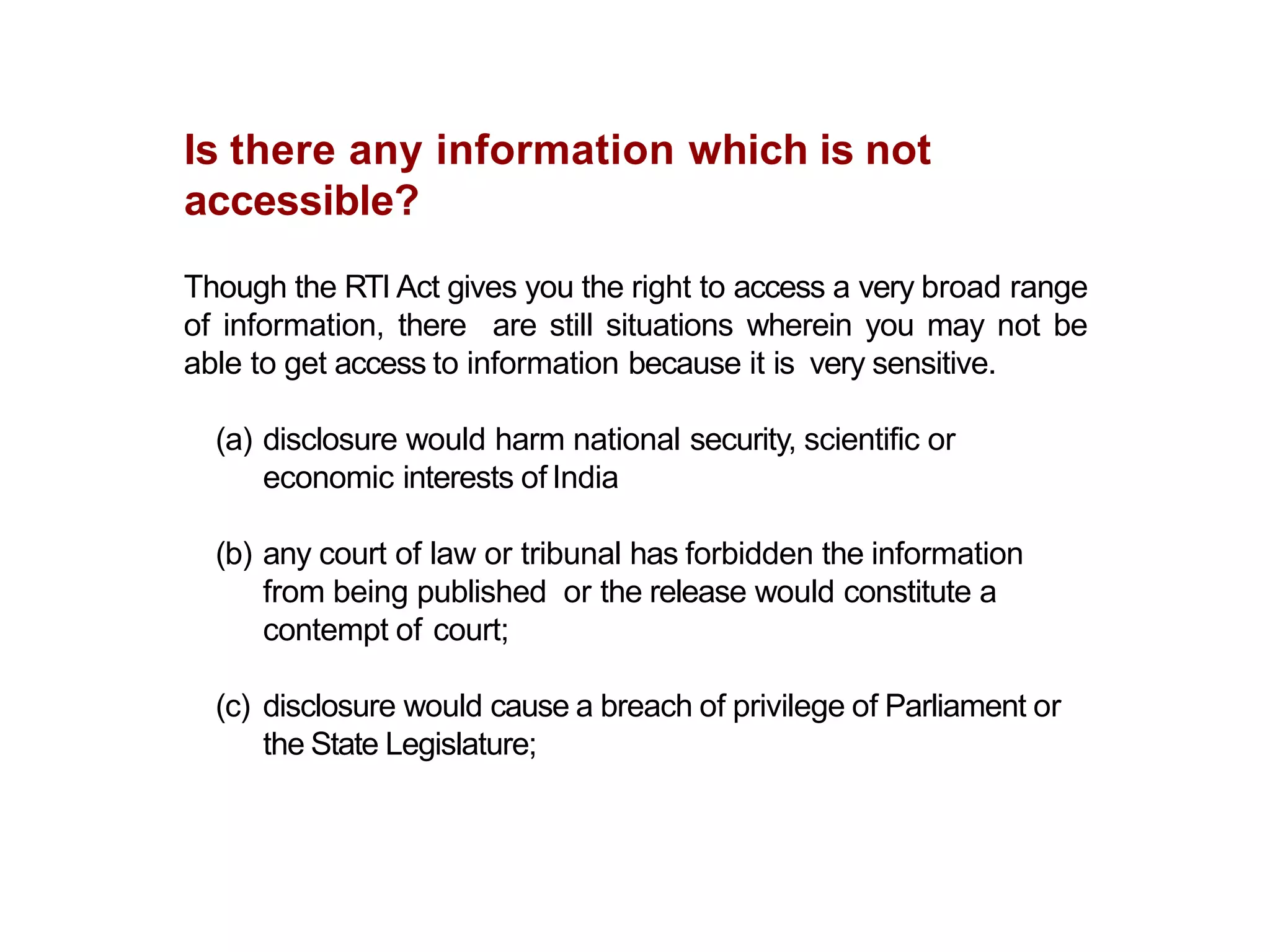 The Right To Information Act (RTI), 2005 | PPTX