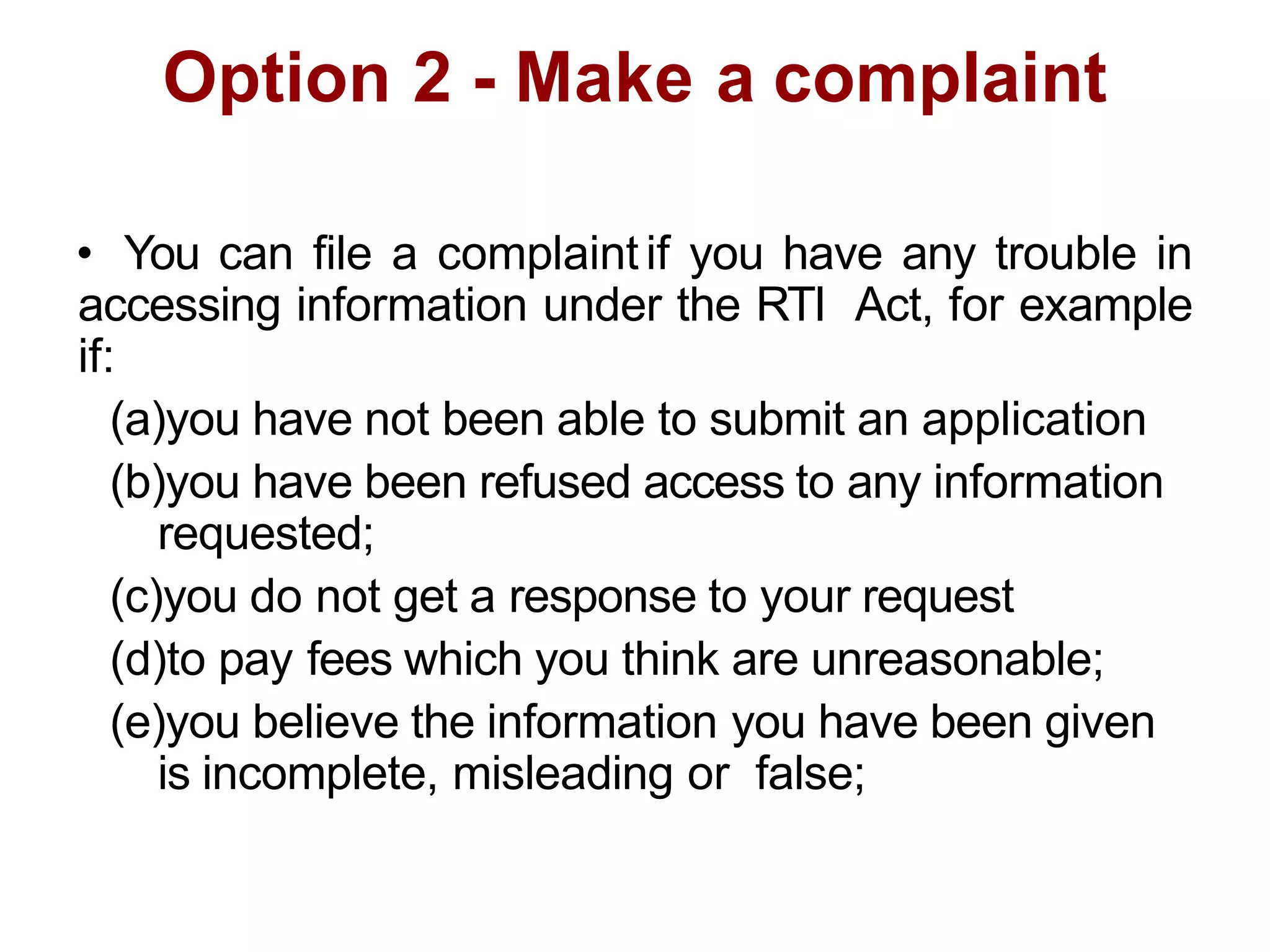 The Right To Information Act (RTI), 2005 | PPTX