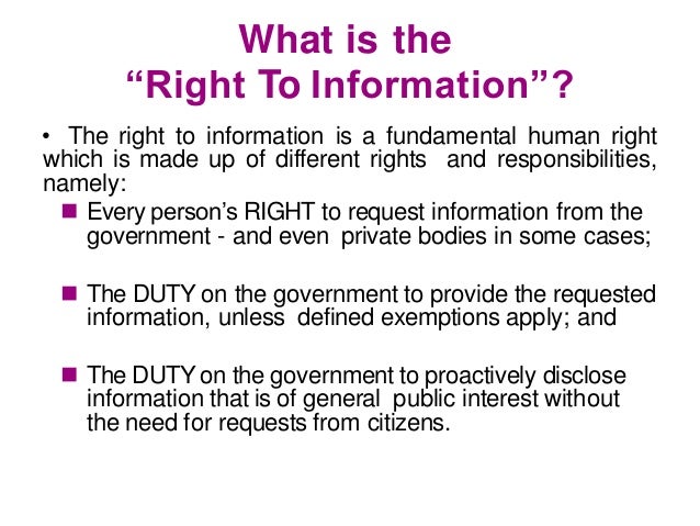 The Right To Information Act (RTI), 2005