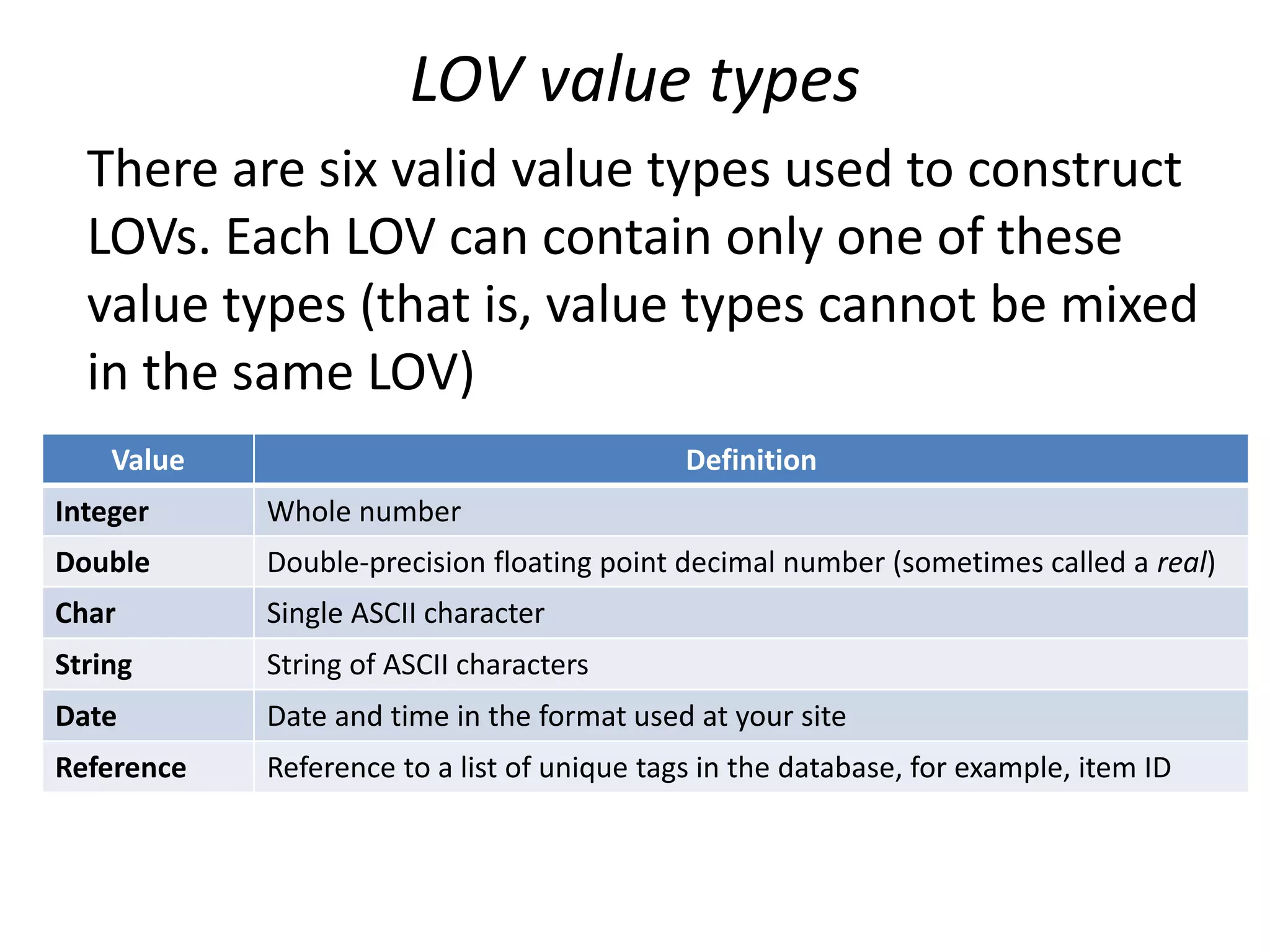 List of values Best Practices | PDF