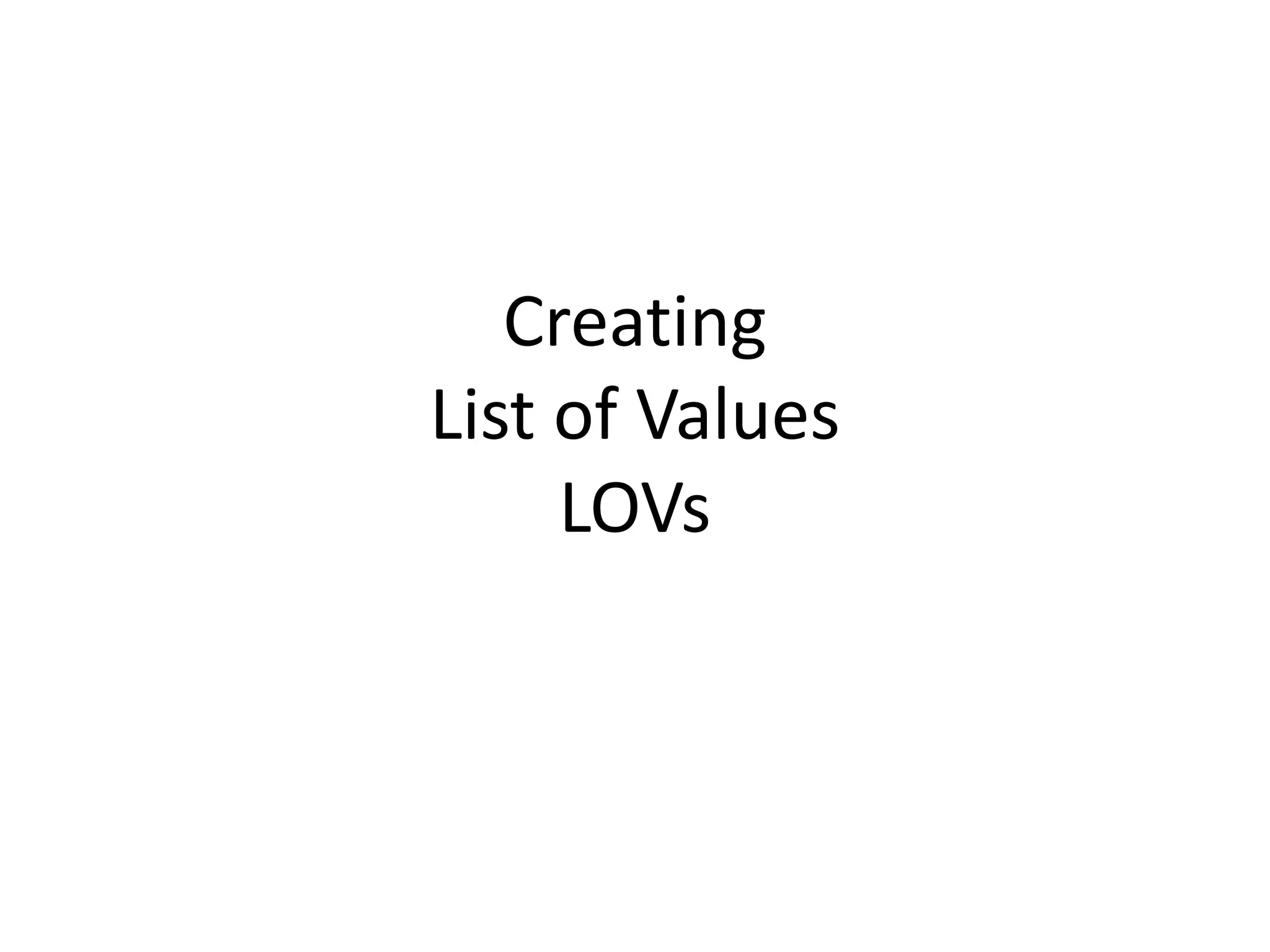 List of values Best Practices | PDF
