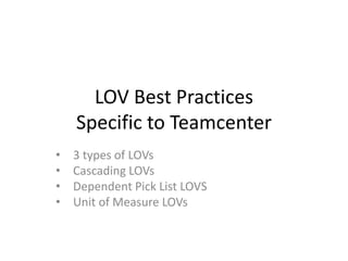 List of values Best Practices | PDF