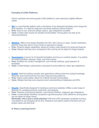 Low-Code and No-Code Development (LCNC) Platforms | PDF | Web ...