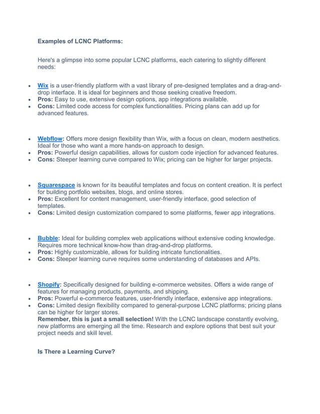 Low-Code and No-Code Development (LCNC) Platforms | PDF