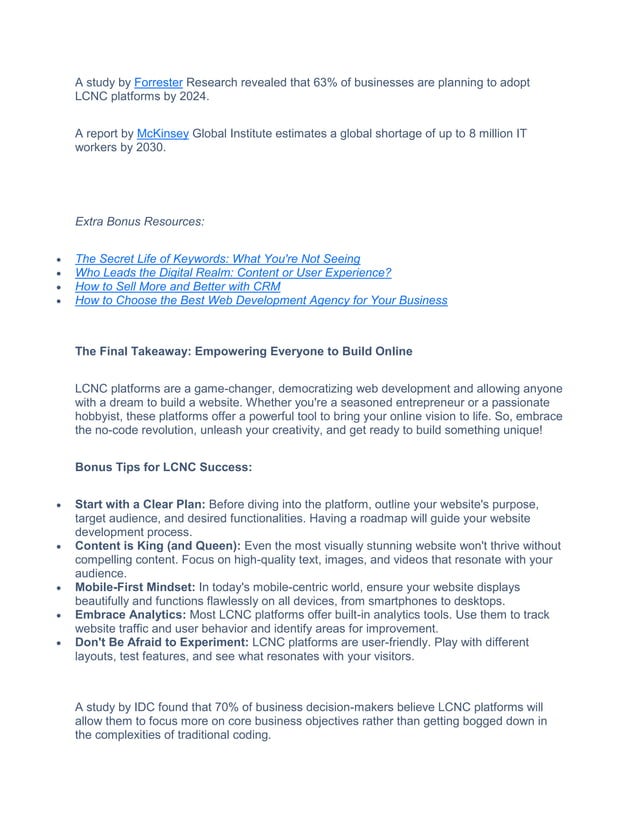 Low-Code and No-Code Development (LCNC) Platforms | PDF | Web ...
