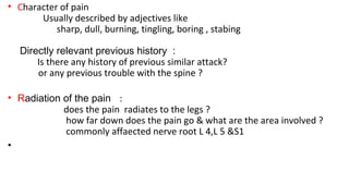 History of Low back-pain | PPT