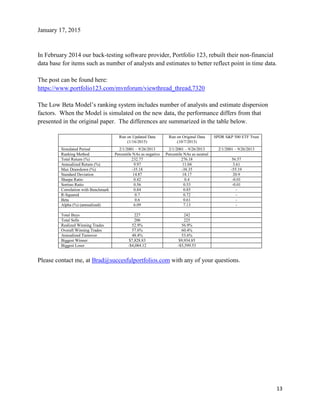 Exploiting the Low Volatility Anomaly: A Low Beta Model Portfolio for ...