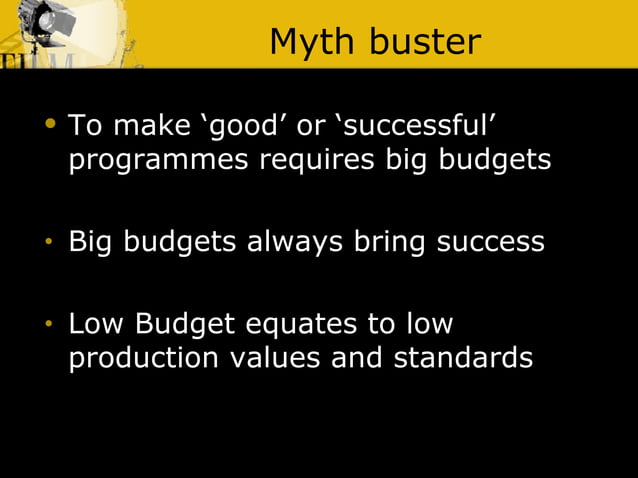 Low Budget Productions | PPT