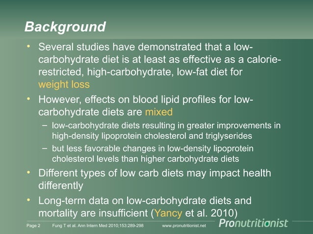 Low carbohydrate diets and mortality | PPT | Nutrition | Healthy Living