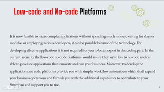 Complete List of Low-Code and No-Code Platforms in the Current Year | PPT