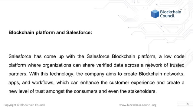 Low Code Blockchain Platform For Crm By Salesforce Ppt