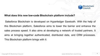 Low code blockchain platform for crm by salesforce | PPT