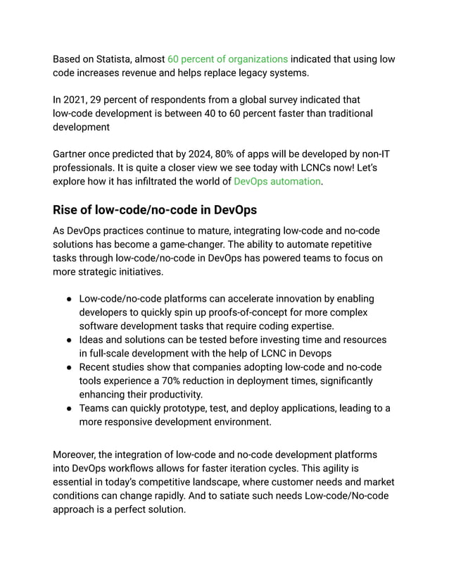 Low Codeno Code In Devops Using Visual Tools To Automate Development