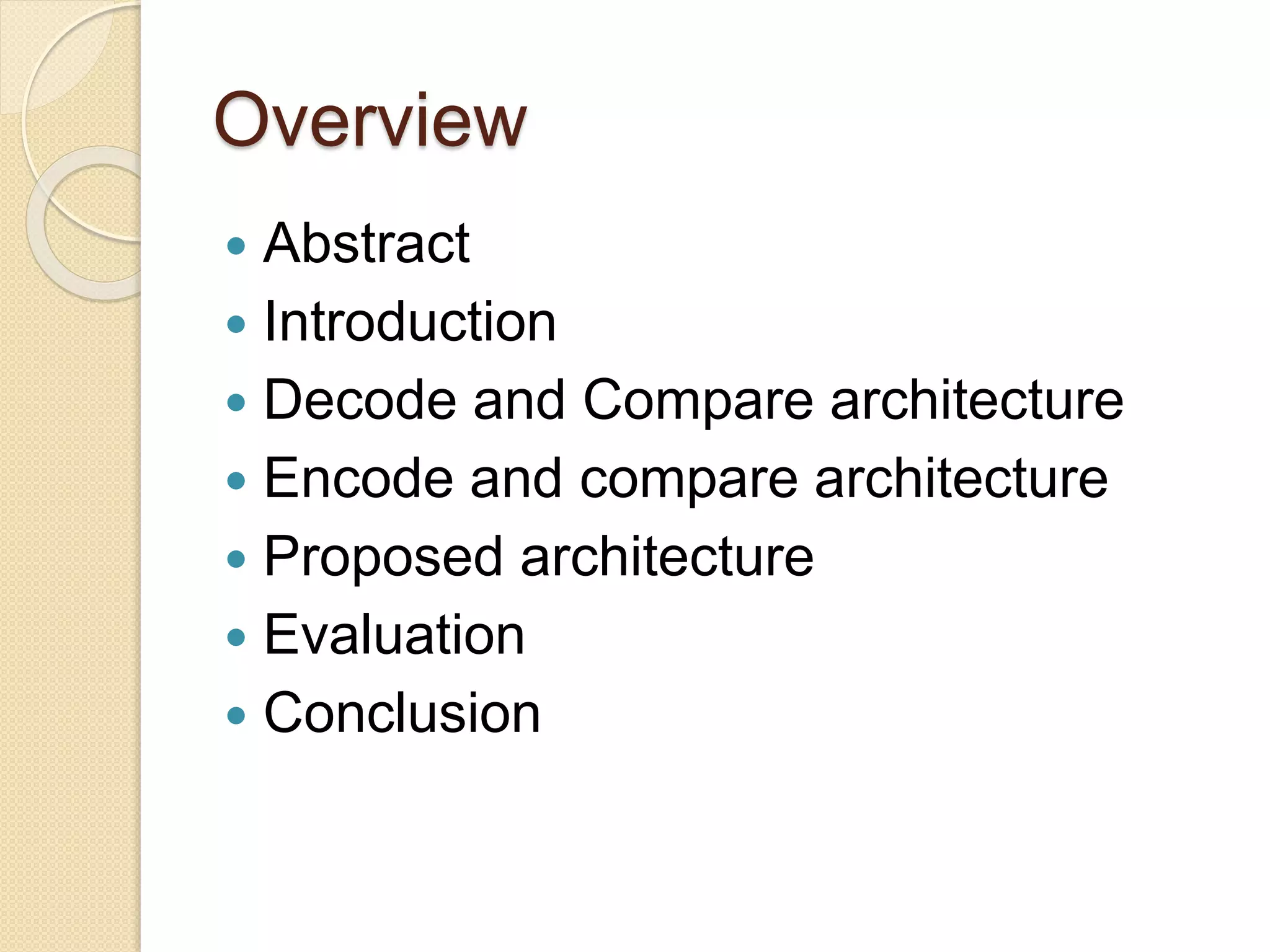 Low Complexity Low Latency Architecture For Matching Ppt 