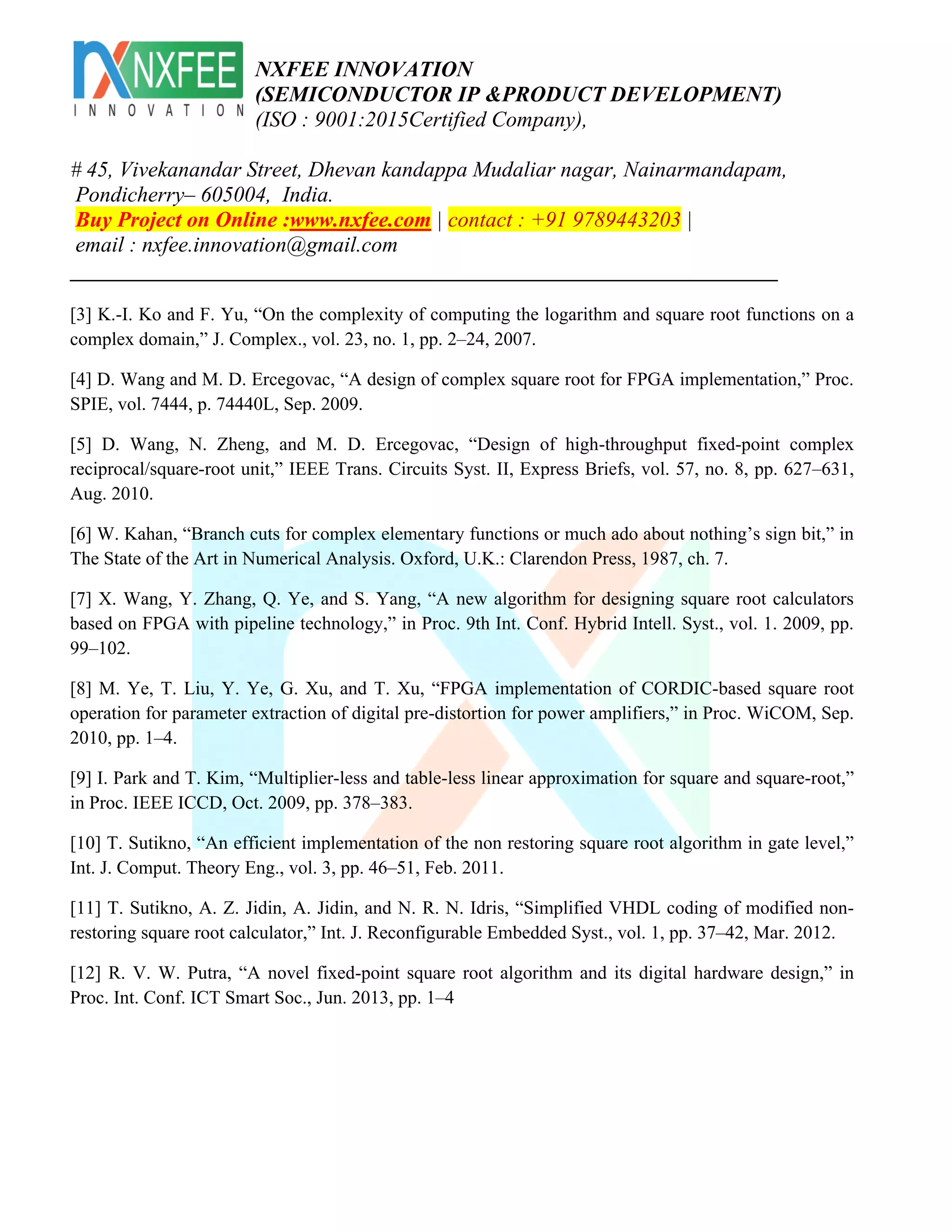 Low Complexity Methodology For Complex Square Root Computation Pdf