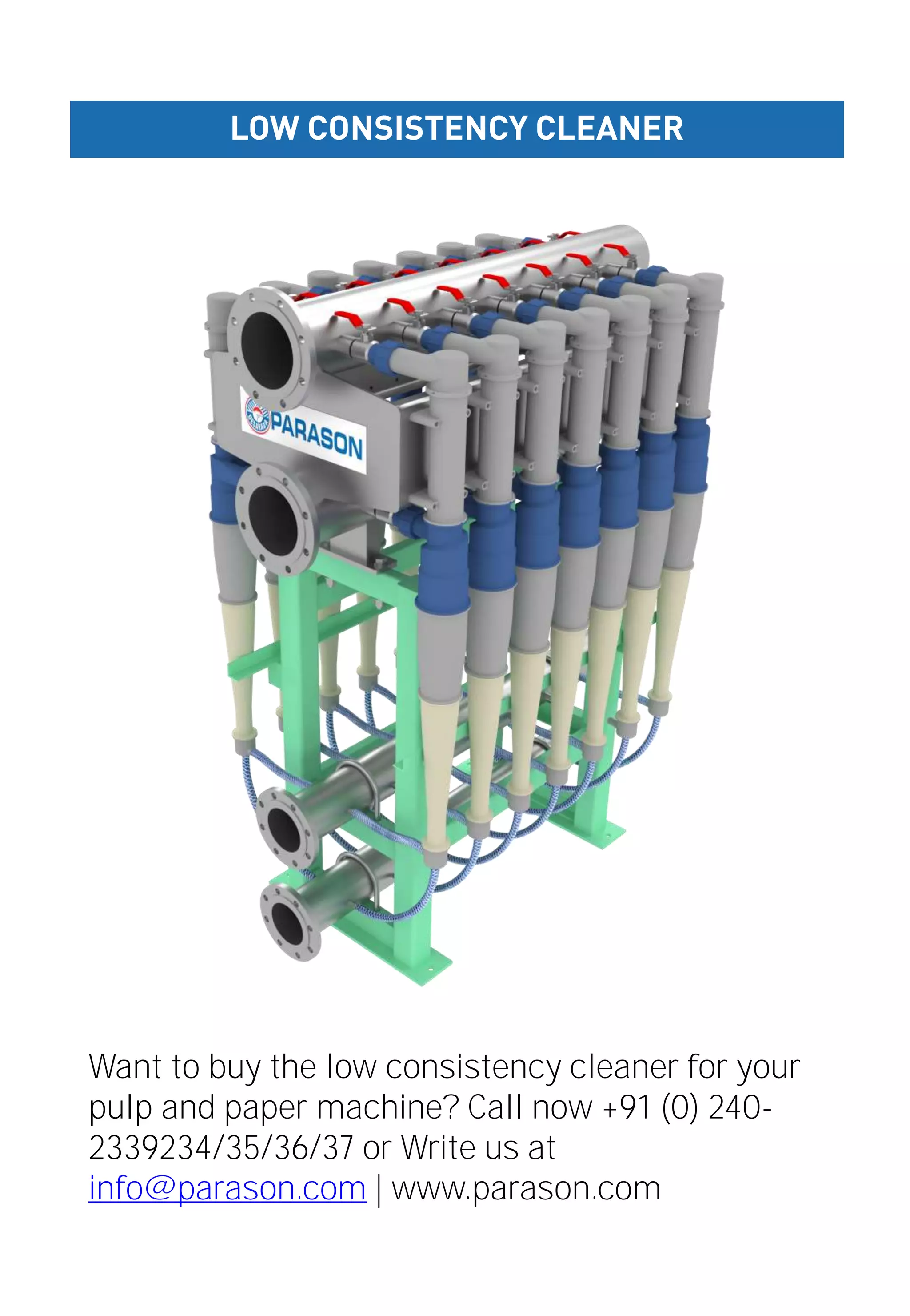 Get Low Consistency Cleaner For Pulp Machine - High Quality | PDF