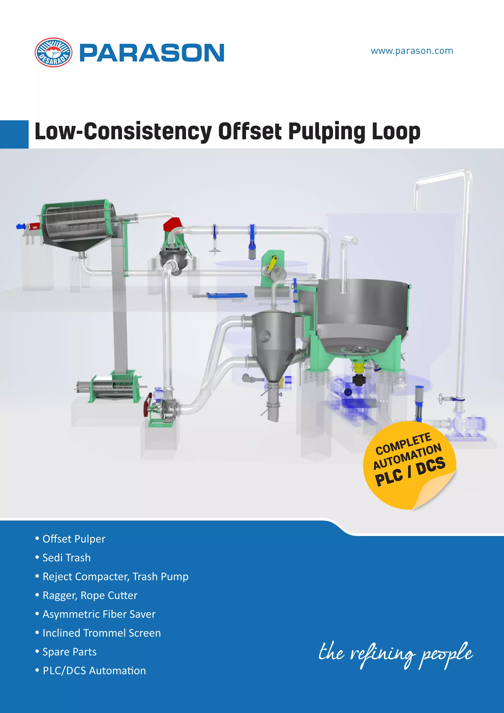 Low Consistency Offset Pulping Loop - Paper & Pulp Machinery | PDF