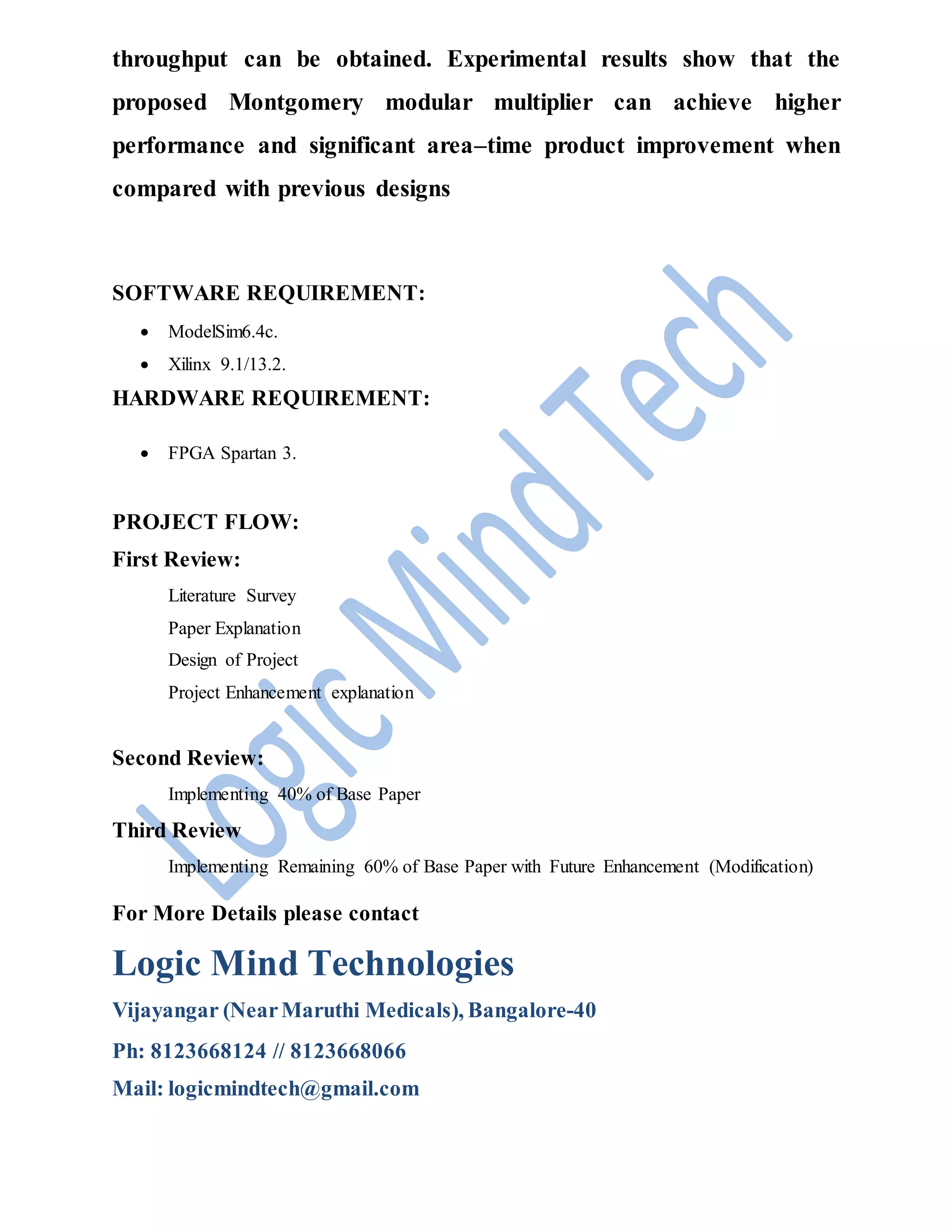 Low Cost High Performance Vlsi Architecture For Montgomery Modular Multiplication Pdf