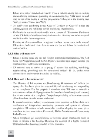 Ethical Practice Guidelines for Community Radio Stations | PDF