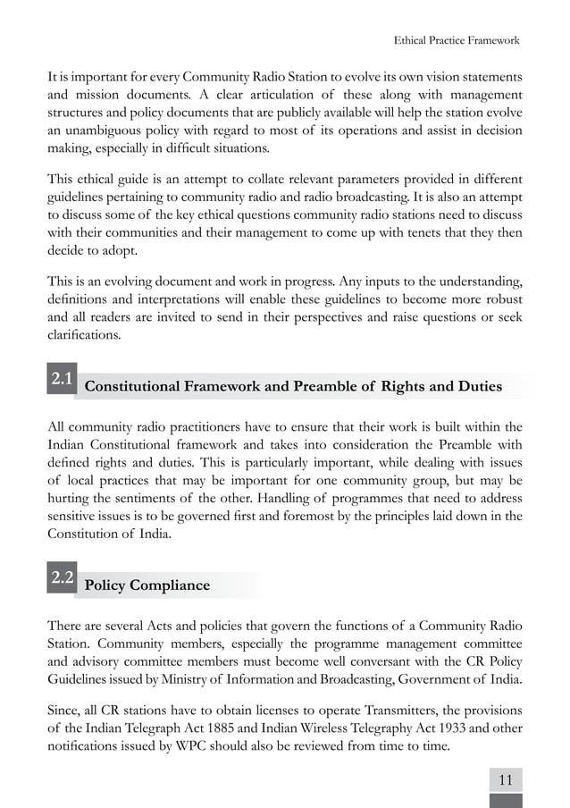 Ethical Practice Guidelines for Community Radio Stations | PDF
