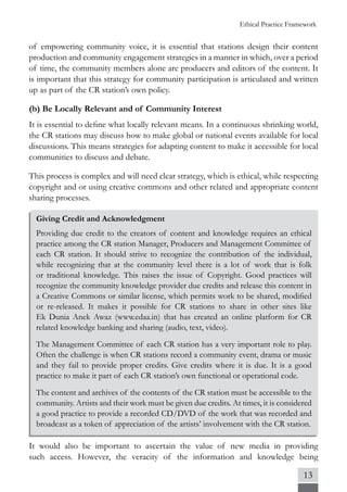Ethical Practice Guidelines for Community Radio Stations | PDF
