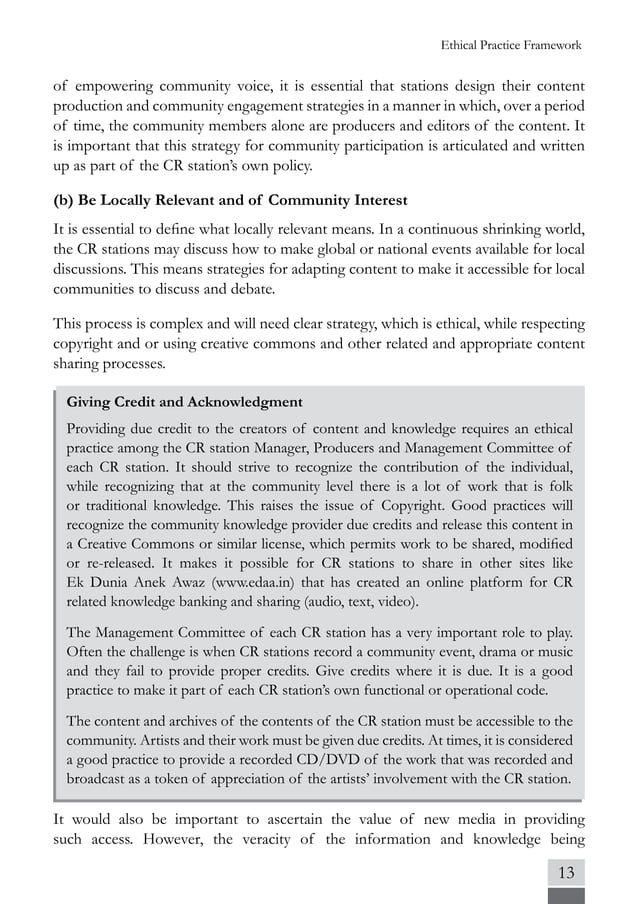 Ethical Practice Guidelines for Community Radio Stations | PDF