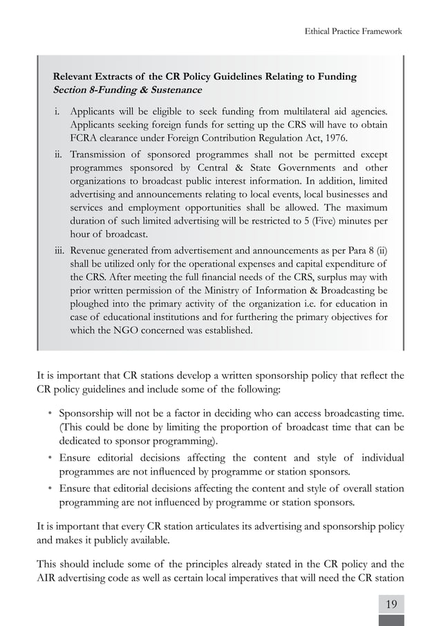 Ethical Practice Guidelines for Community Radio Stations | PDF