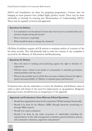 Ethical Practice Guidelines for Community Radio Stations | PDF