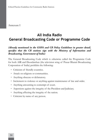 Ethical Practice Guidelines for Community Radio Stations | PDF