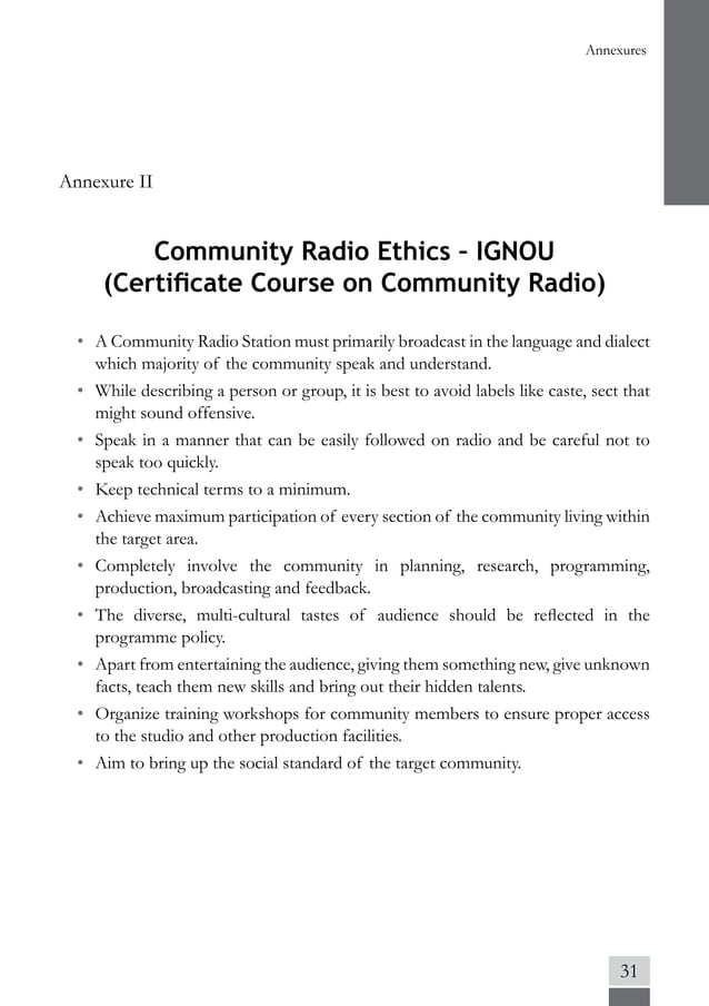 Ethical Practice Guidelines for Community Radio Stations | PDF