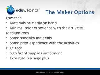 Low Tech Maker Projects | PPT