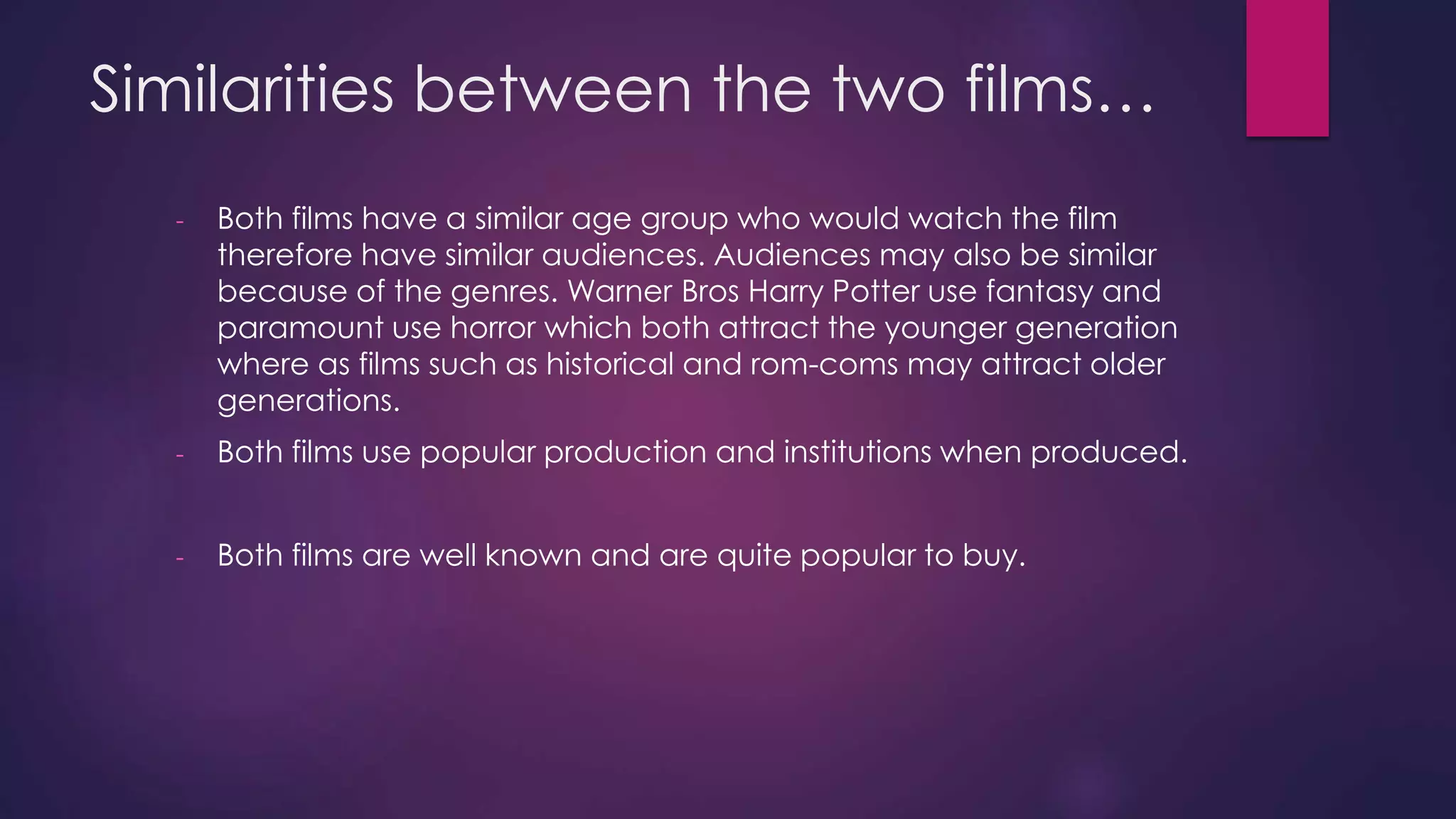 Low and high budget films | PPTX