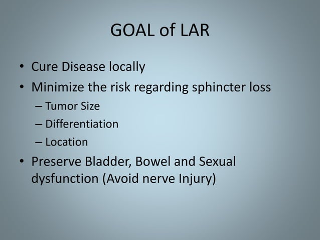 Low Anterior Resection | PPTX | Surgery | Medical Health