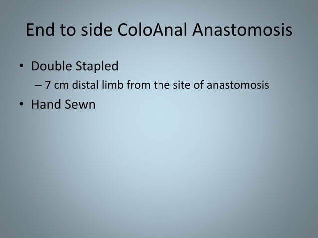 Low Anterior Resection | PPTX | Surgery | Medical Health