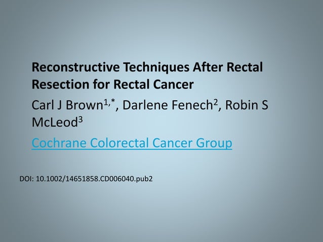Low Anterior Resection | PPTX | Surgery | Medical Health