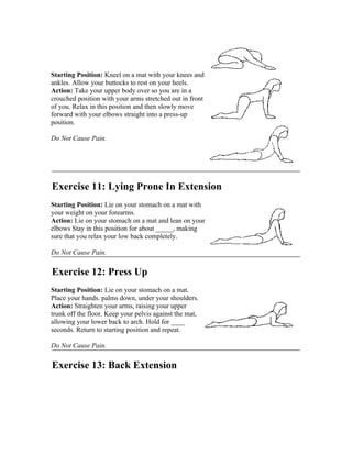 Low Back Exercise | PDF