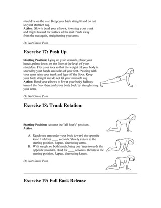 Low Back Exercise | PDF