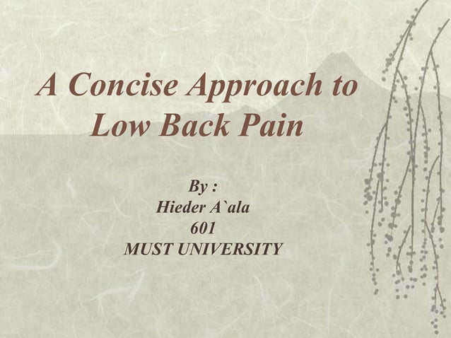 Low back pain | PPT | Physical Therapy | Wellness