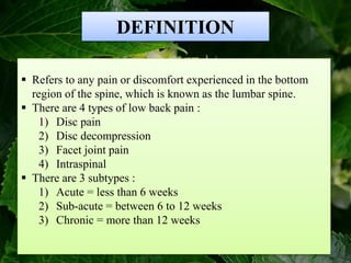 Low back pain | PPTX