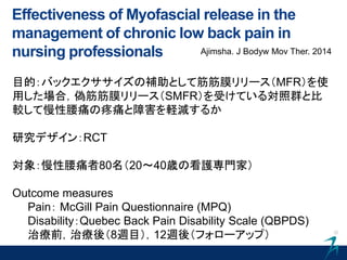 筋筋膜性腰痛に対する治療の文献まとめ_Myofascial Low back pain treatment | PPTX
