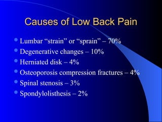 Low back pain Low back Pain Low Back Pain | PPT